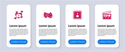 세트 영화 클래퍼 비디오 재생 코미디 및 비극 마스크 및 로맨틱 영화 비즈니스 인포 그래픽 템플릿 벡터 Theatrical Performance에 대한 스톡 벡터 아트 및