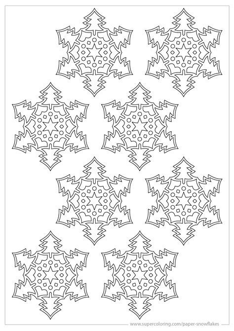 Шаблон 8 снежинок Поделки из бумаги для детей