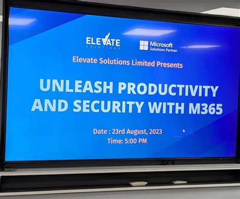 Elevate Solutions Limited On Linkedin Microsoft365 Productivity Security Event