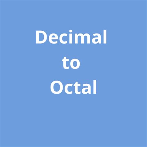 Decimal To Octal Tools Help