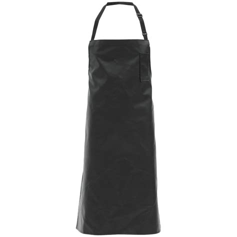 Locknane Black Synthetic Leather Bib Apron 37l X 26w