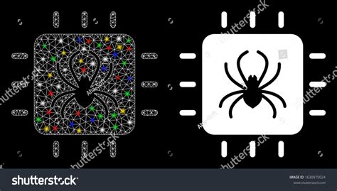 Glossy Mesh Chip Bug Icon Glitter Stock Vector Royalty Free