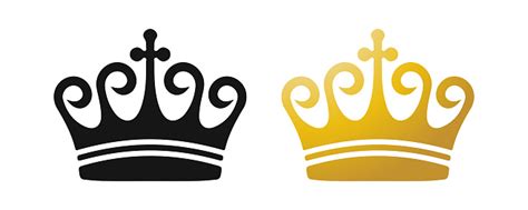 크라운 아이콘입니다 왕 표지판 여왕의 상징 공주 상징 왕실 럭셔리 제국의 아이콘 블랙 골드 색상 벡터 기호입니다 1위에 대한 스톡 벡터 아트 및 기타 이미지 Istock
