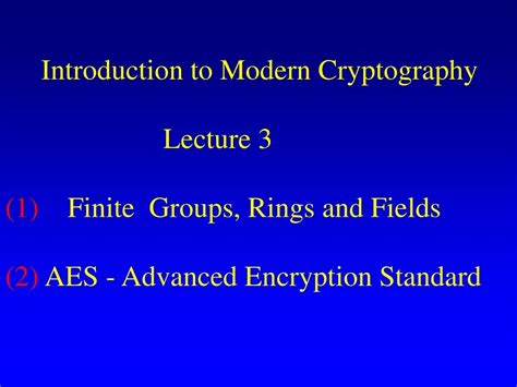 ppt introduction to modern cryptography lecture 3 powerpoint