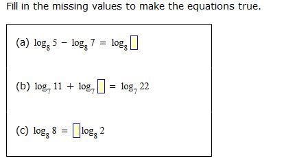 Solved Fill In The Missing Values To Make The Equations Chegg Com