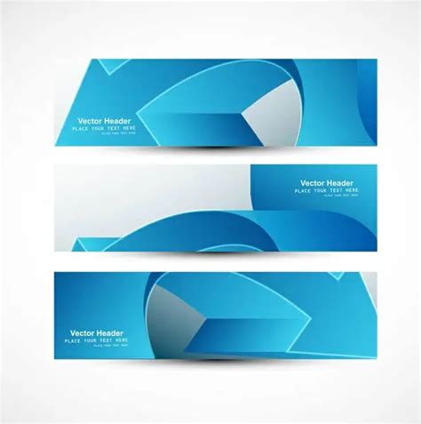 Abstract Header Blue Arrow Vector Whit Background Illustration Vectors Graphic Art Designs In