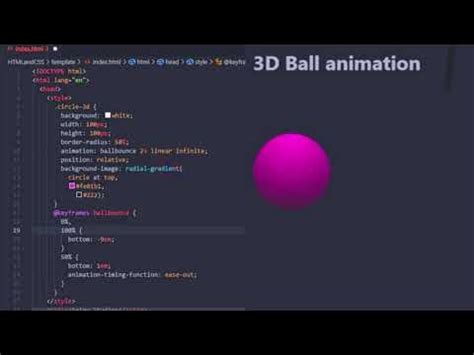 How to Create 3D Bouncing Ball Animation using HTML CSS & JavaScript #htmlfullcourse #htmldesign ...