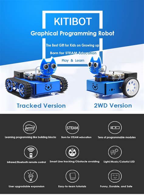 Robot Kitibot Starter Robot Graphical Programming Tracked Version Iotmug Traffic Light