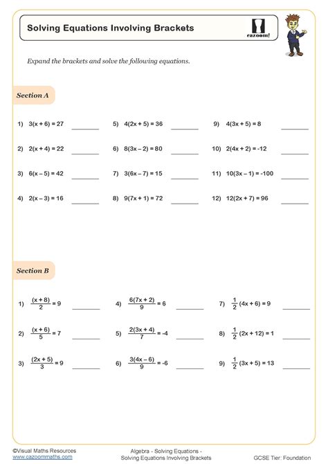Solving Linear Equations Pdf Worksheets Fun And Engaging Algebra Worksheets