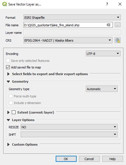 saving data to shapefiles qgis quick start guide [book]