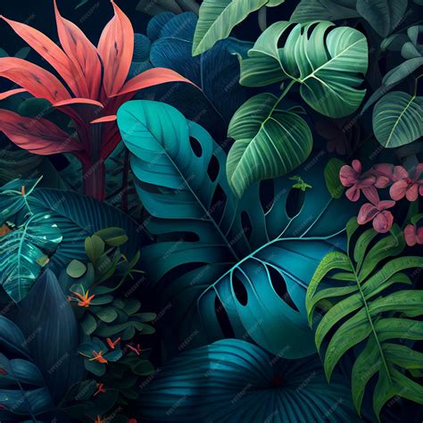 Feuilles Tropicales Fond Jungle Plantes De La Forêt Tropicale Fond D