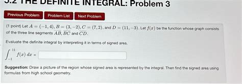 solved 3 2 definite integral problem 3 1 point let a 1 4 b 3