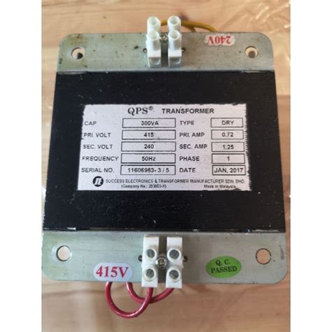 Step Down Transformer 415v To 240v 300va Shopee Malaysia