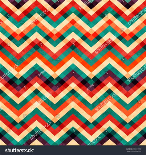 Zigzag Seamless Pattern With Grunge Effect Stock Vector Illustration