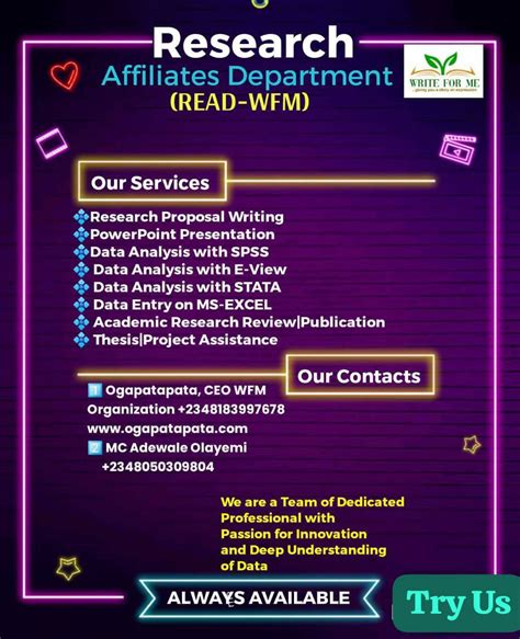 Olayemi Adewale On Linkedin We Are A Team Of Dedicated Researchers We Can Help You Out