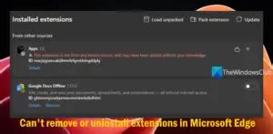 Can T Remove Or Uninstall Extensions In Microsoft Edge