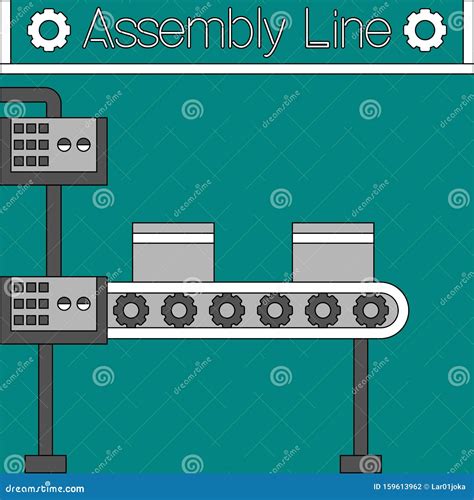 Assembly Line Poster Stock Vector Illustration Of Technology 159613962