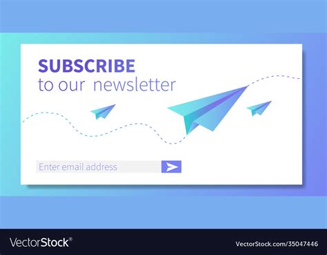 Subscribe To Our Newsletter Web Banner Template Vector Image