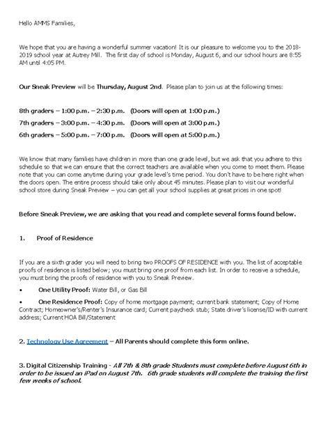 Amms Sneak Peak Information And Forms To Completepdf Shared Hello