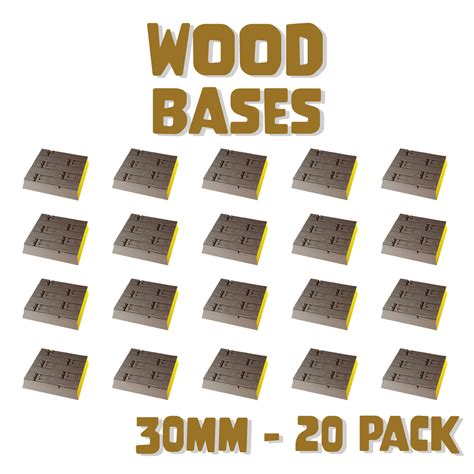 30mm Wood Square Bases Set Of 20 Miniwargaming The Miniwargaming