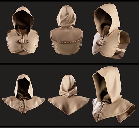 西方 欧洲中世纪 女士服饰 法师术士服装 兜帽 帽子 连衣帽 刺客 花瓣网