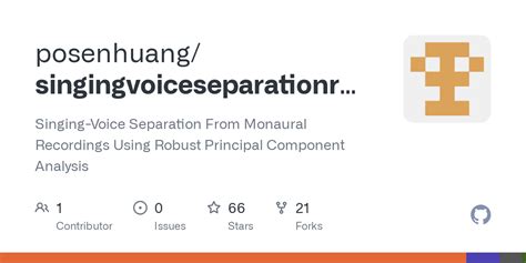Github Posenhuangsingingvoiceseparationrpca Singing Voice Separation From Monaural