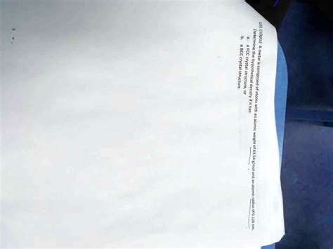 B A Bcc Crystal Structure Determine The Hypothetical Density If It Has