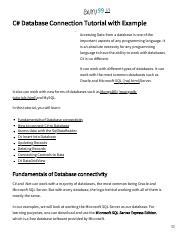 C Database Connection Tutorial With Example Pdf C Database Connection Tutorial With