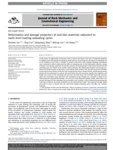 Deformation And Damage Properties Of Rock Like Materials Subjected To Multi Level Loading