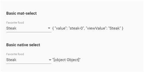 Bug Native Select When Option Value Is Object Issue Angular Components GitHub
