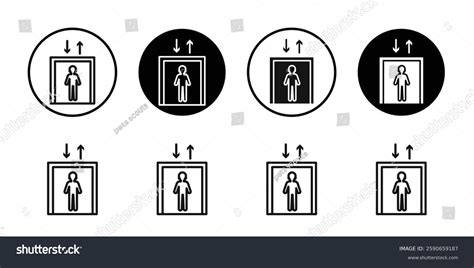 Elevator Lift Icon Line Art Vector Stock Vector Royalty Free 2590659187 Shutterstock