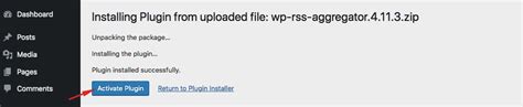 downloading and installing the free core plugin wp rss aggregator