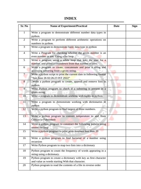 Python Practical Page Pdf