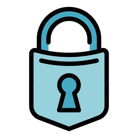 Premium Vector Lock Security Icon Outline Lock Security Vector Icon Color Flat Isolated