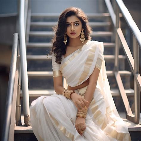 Chica India Con Sari Foto Premium