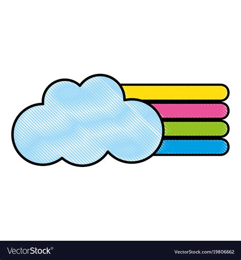 Grated Cloud With Nature Rainbow Design In The Sky