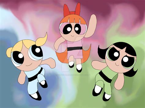 Powerpuff Girls With Cool Background By Stinkybearart On Deviantart