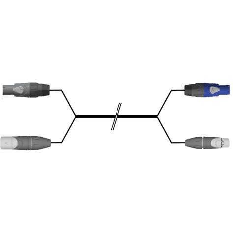 Hybrid Cable Powercon And 3pin Xlr 0 25m Fans 5m Omegatech