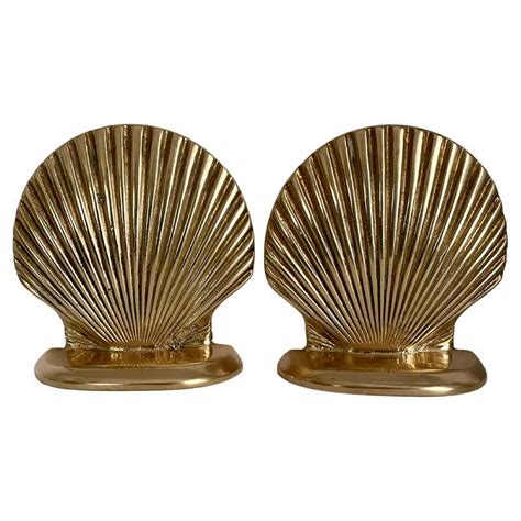Vintage Brass Clam Shell Seashell Bookends For Sale At 1stdibs