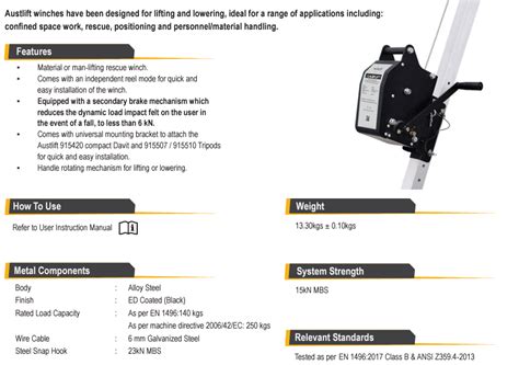 Steel Cable Winch For Compact Davit System The Lifting Guys