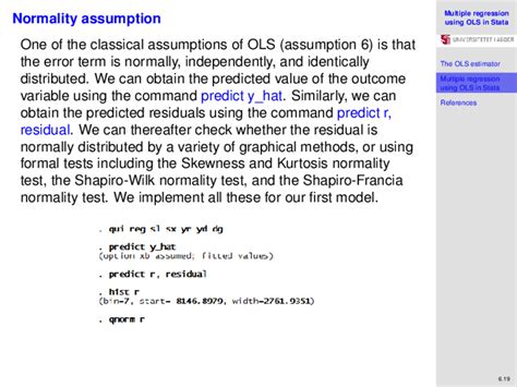 multiple regression using ols in stata speaker deck