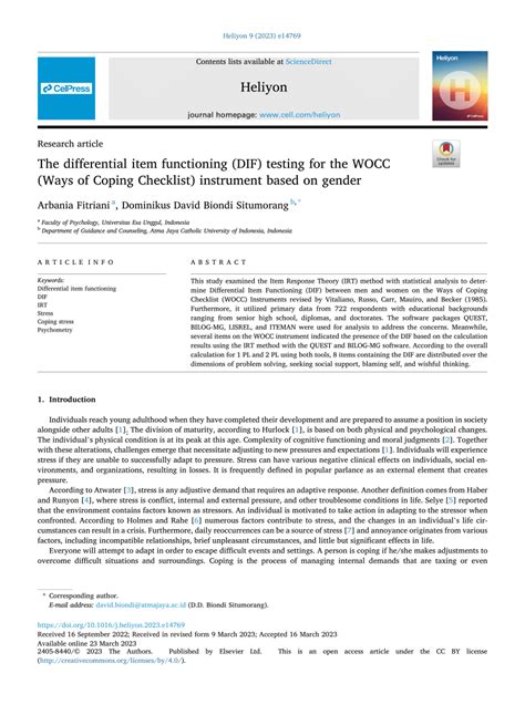 pdf the differential item functioning dif testing for the wocc