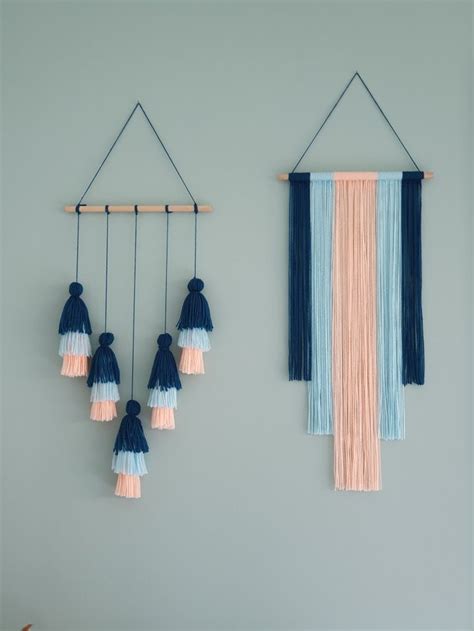 Handmade Wall Hanging Diy Wall Hanging Yarn Wool Crafts Diy Wall
