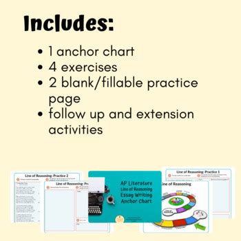 Line Of Reasoning AP Lit Anchor Charts By Jeanmarie McLaughlin TpT