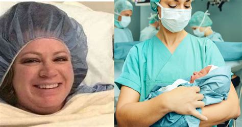 Mom Manages To Snap Selfie During C Section At Exact Moment Her Husband Passes Out