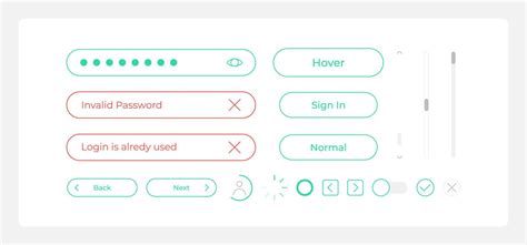 sign in process ui elements kit website account isolated vector