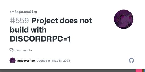project does not build with discordrpc 1 · issue 559 · sm64pc sm64ex
