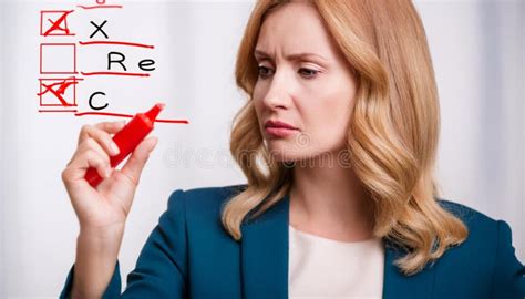 Person Marking Error With Red Marker Stock Illustration Illustration Of Stationery Business