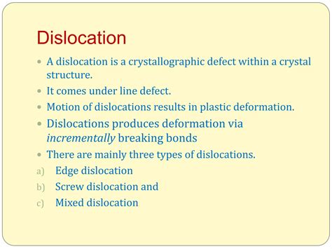 Stress Fields Around Dislocation Pptx Physics Science