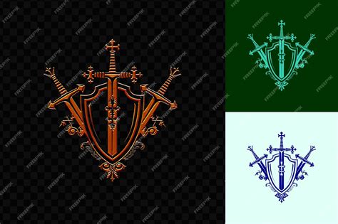 Psd Vector Regal Knight Crusader Order Emblem With Crosses And Swords F